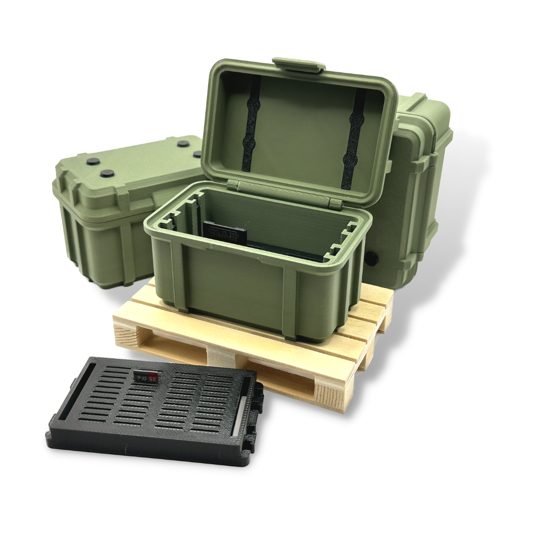 Battery storage army / military crate box for batteries in olive / cam ...